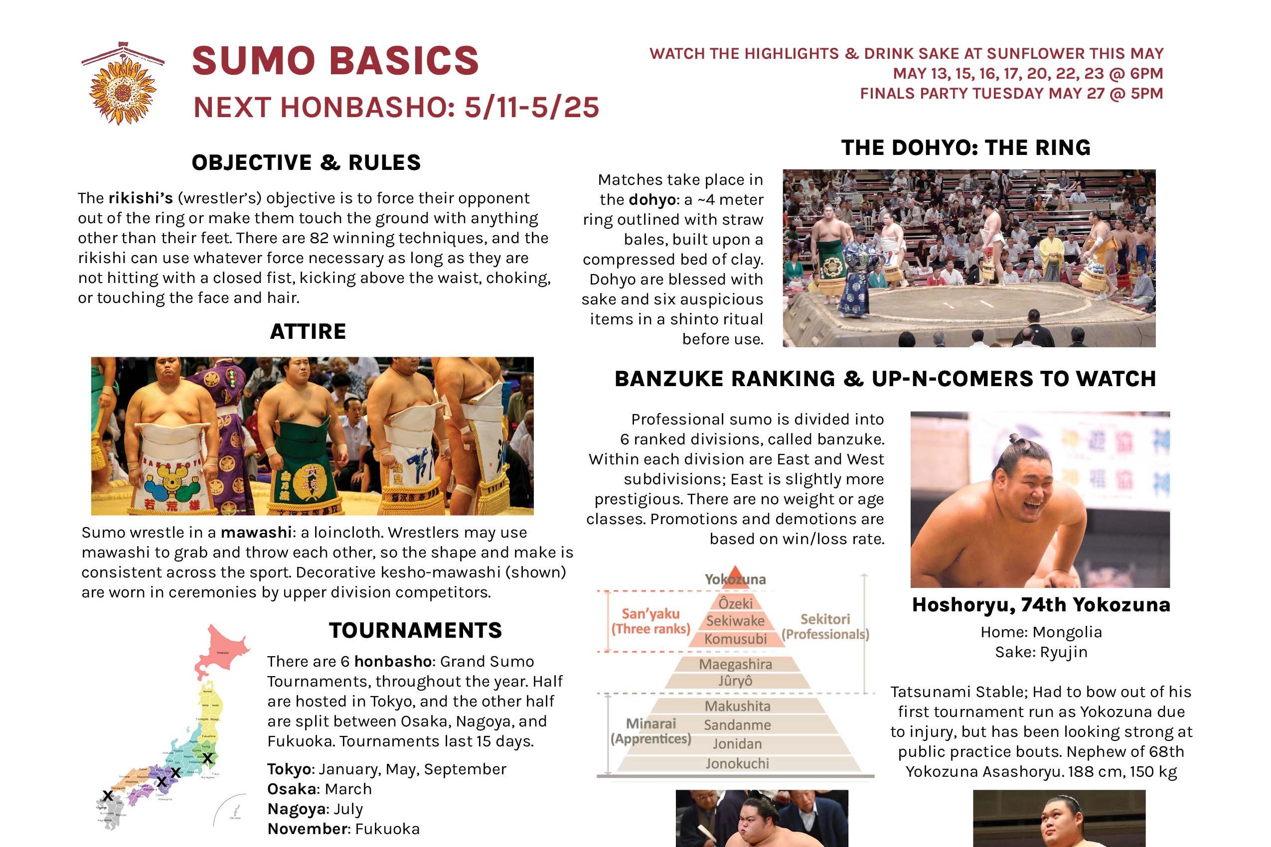 MAY 25: Is SUMO MONTH! – Sunflower Sake